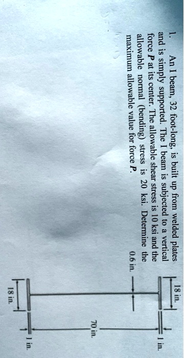 1. An I beam, 32 foot-long, is built up from welded plates and is ...