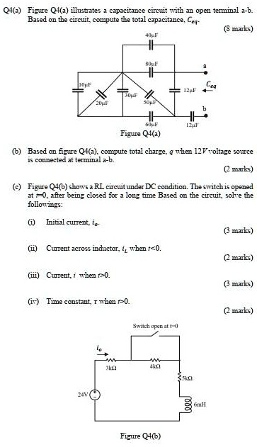 Q4(a) Figure Q4(a) illustrates a capacitance circuit with an open ...