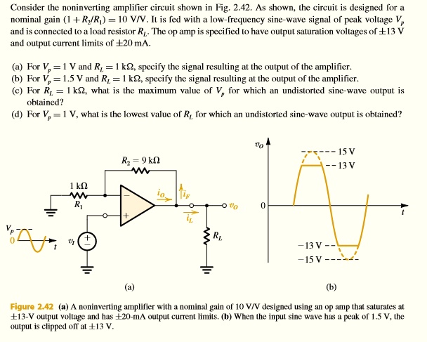consider the noninverting amplifier circuit shown in fig 242 as shown the circuit is designed ...