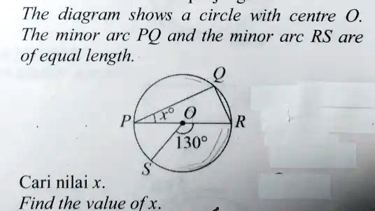 SOLVED: The diagram shows a circle with center O. The minor arc PQ and ...