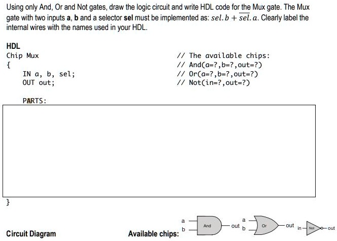 Solved Using Only And Or And Not Gates Draw The Logic Circuit And Write Hdl Code For The Mux