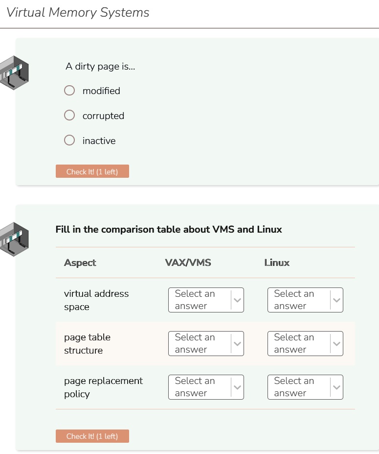 SOLVED: Texts: Virtual Memory Systems A dirty page is... - modified - corrupted - inactive Check ...