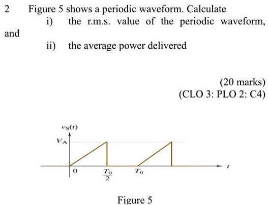 SOLVED: Figure 5 shows a periodic waveform. Calculate i) the r.m.s. value of the periodic ...