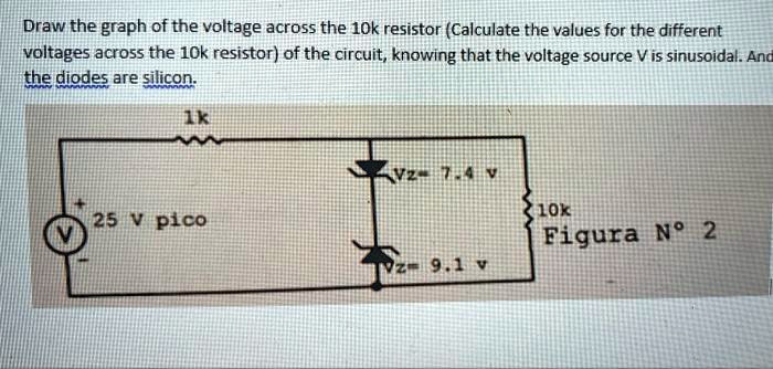 SOLVED: Draw the graph of the voltage across the 10k resistor. Calculate the values for the ...