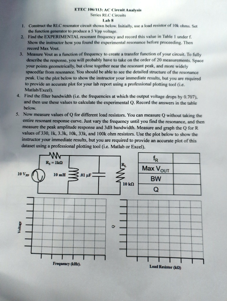 etec106113ac circuit analysis series rlc circuits lab8 1 construct the rlc resonator circuit ...