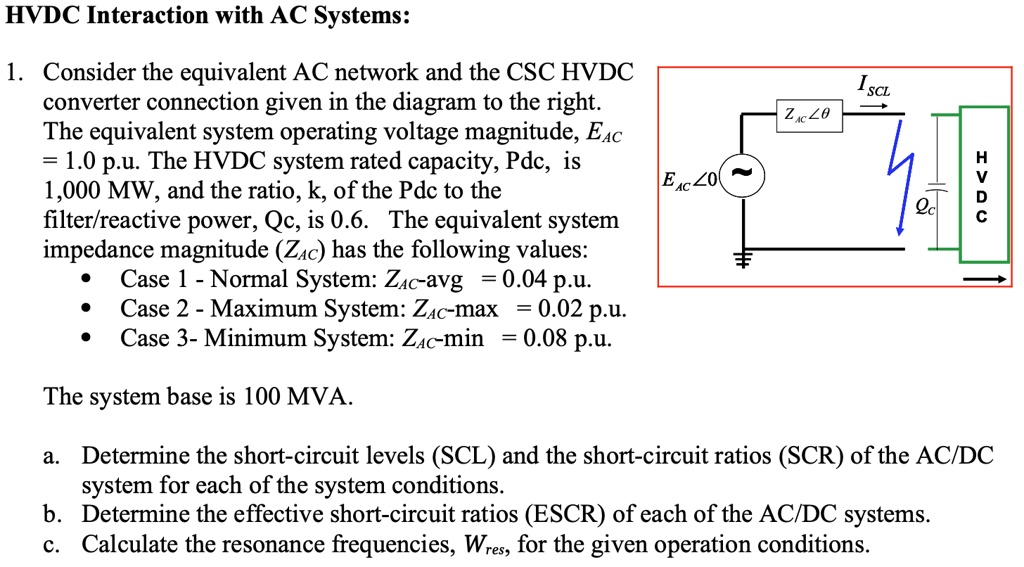 hvdc interaction with ac systems consider the equivalent ac network and ...