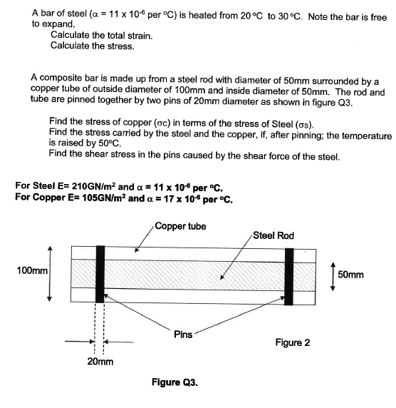 SOLVED: A bar of steel = 11x10^-6 per C is heated from 20C to 30C. Note ...