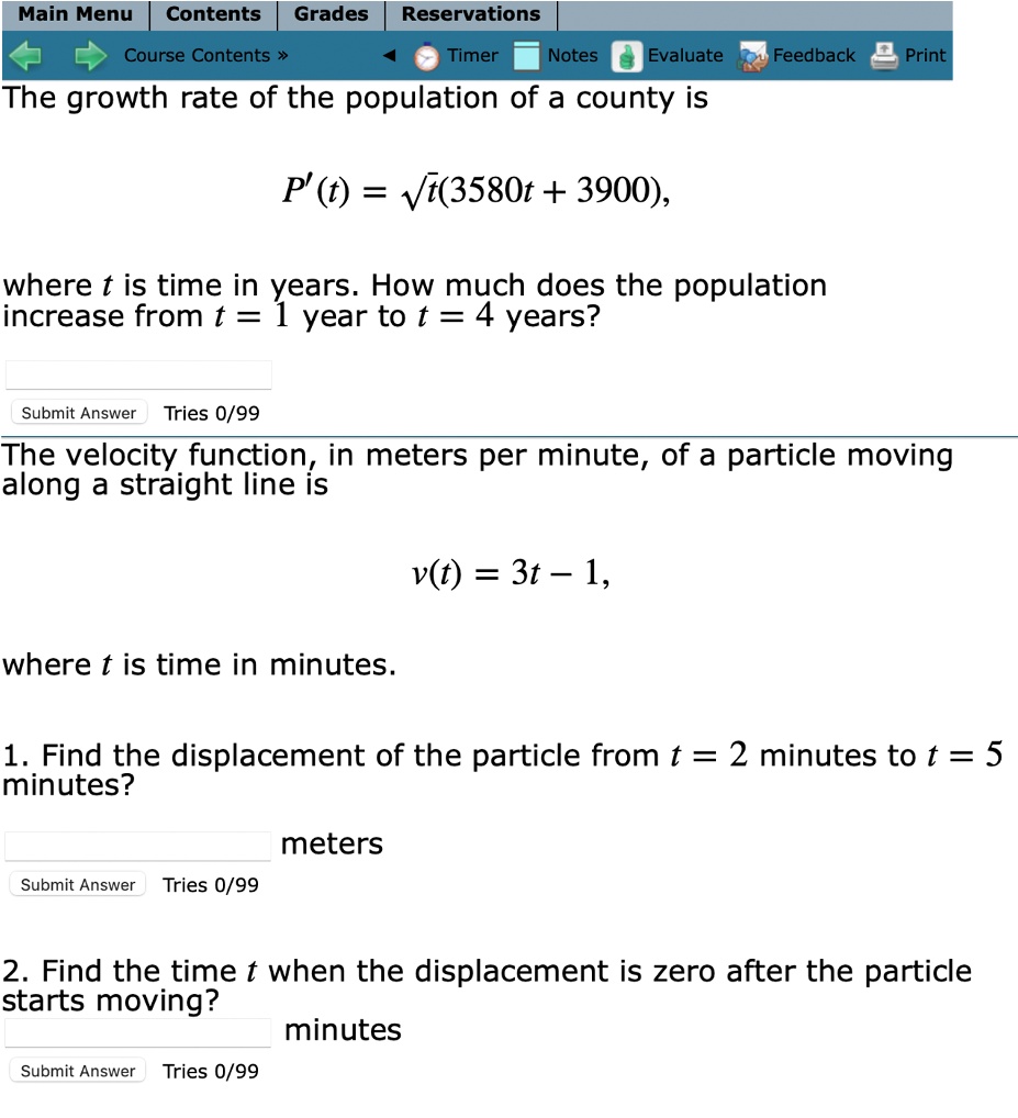 SOLVED: Main Menu Contents Grades Reservations Course Contents > Timer ...