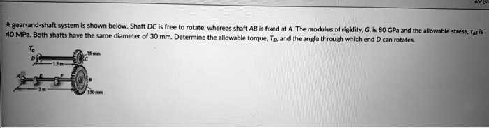 SOLVED: A gear-and-shaft system is shown below. Shaft DC is free to ...