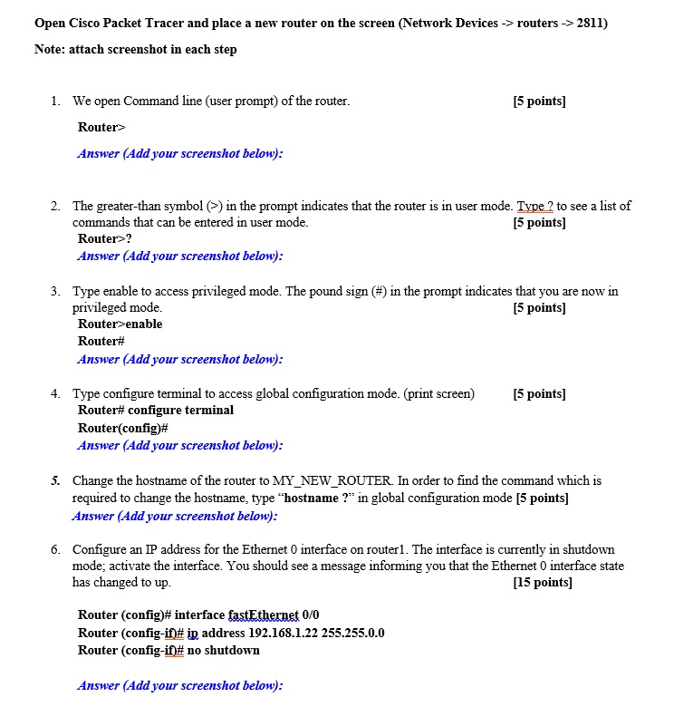 Open Cisco Packet Tracer and place a new router on the screen (Network ...