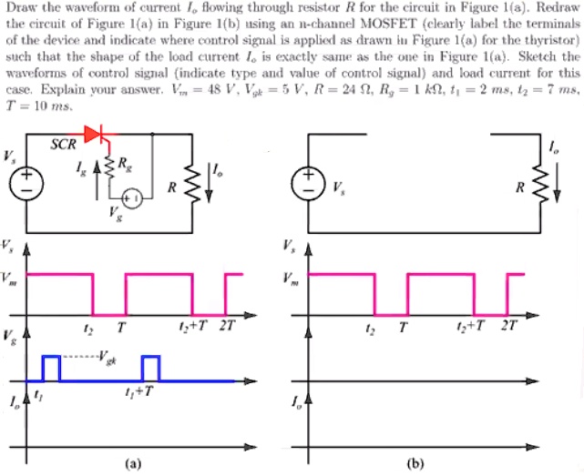 SOLVED: Draw the waveform of current for flowing through resistor R for the circuit in Figure 1 ...