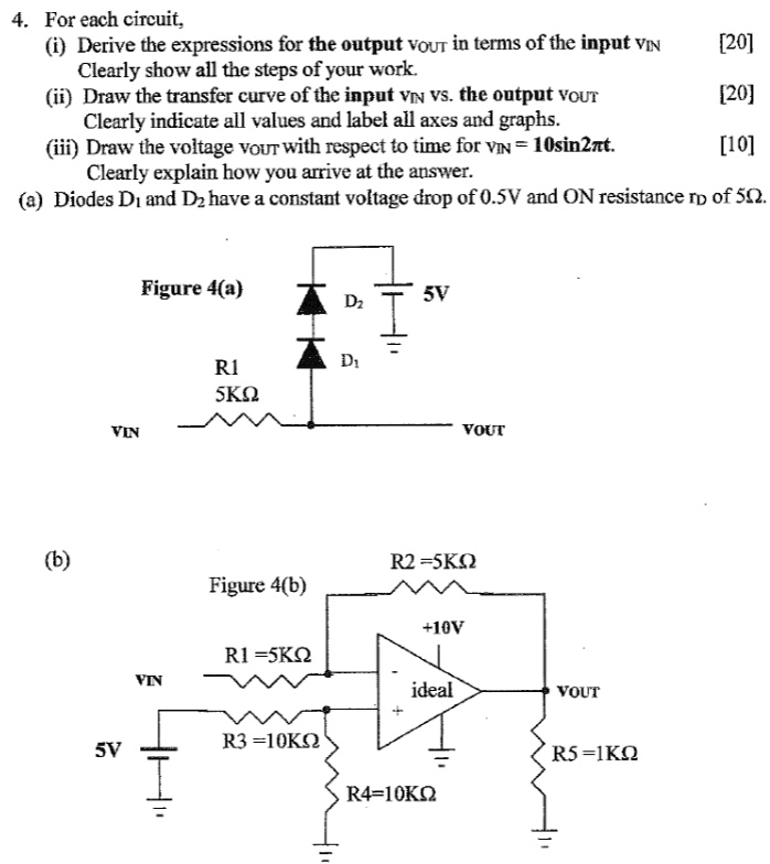 4for each circuit i derive the expressions for the output vout in terms of the input vn 20 ...