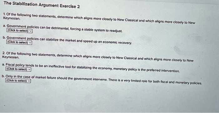 SOLVED: The Stabilization Argument Exercise 2 1. Of the following two statements, determine ...