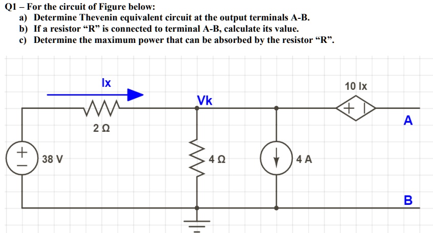 SOLVED: Q1 For the circuit of Figure below: Determine Thevenin equivalent circuit at the output ...