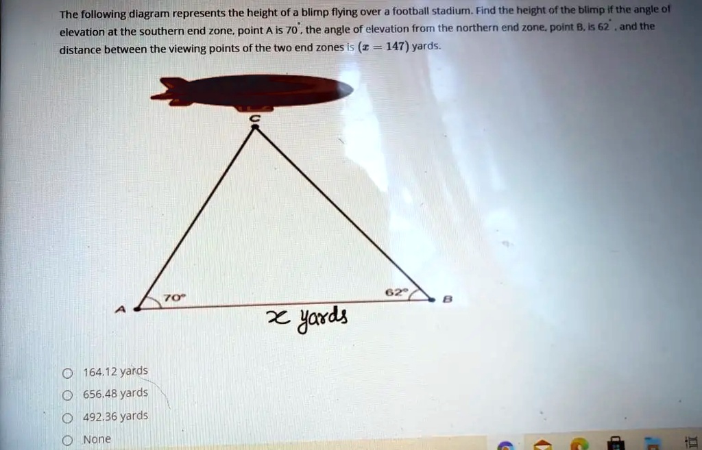 SOLVED: The following diagram represents the height of a blimp flying ...