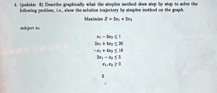SOLVED: The simplex method is a mathematical algorithm used to solve ...