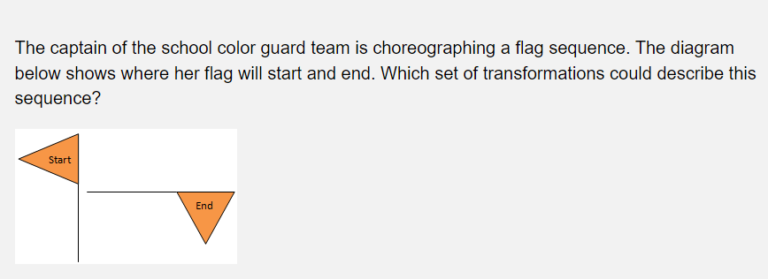 SOLVED: The captain of the school color guard team is choreographing a ...