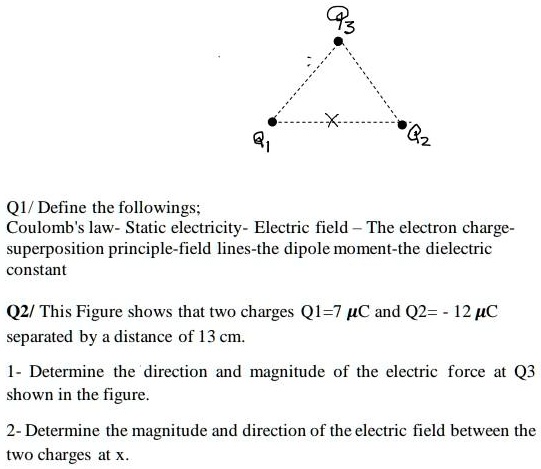 q1 define the followings coulomb law static electricity electric field ...