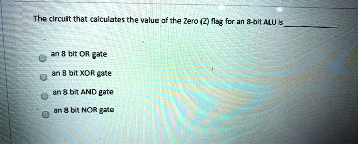 The circuit that calculates the value of the Zero (Z) flag for an 8-bit ...