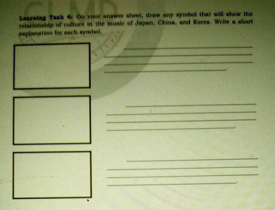 SOLVED: Learning Task 4. On your answer sheet, draw any symbol that will show the relationship ...