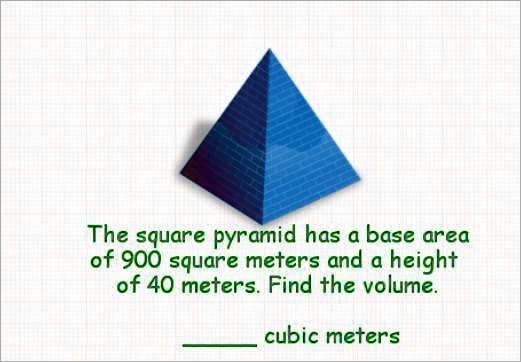 SOLVED: 'The square pyramid has a base area of 900 square meters and a ...