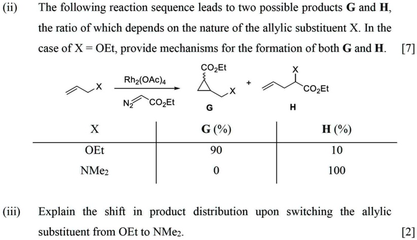 the following reaction sequence leads to two possible products and h ...