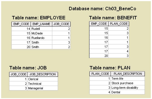 SOLVED: Create an ER Diagram of the Database Name: Ch03BeneCo. The ER ...