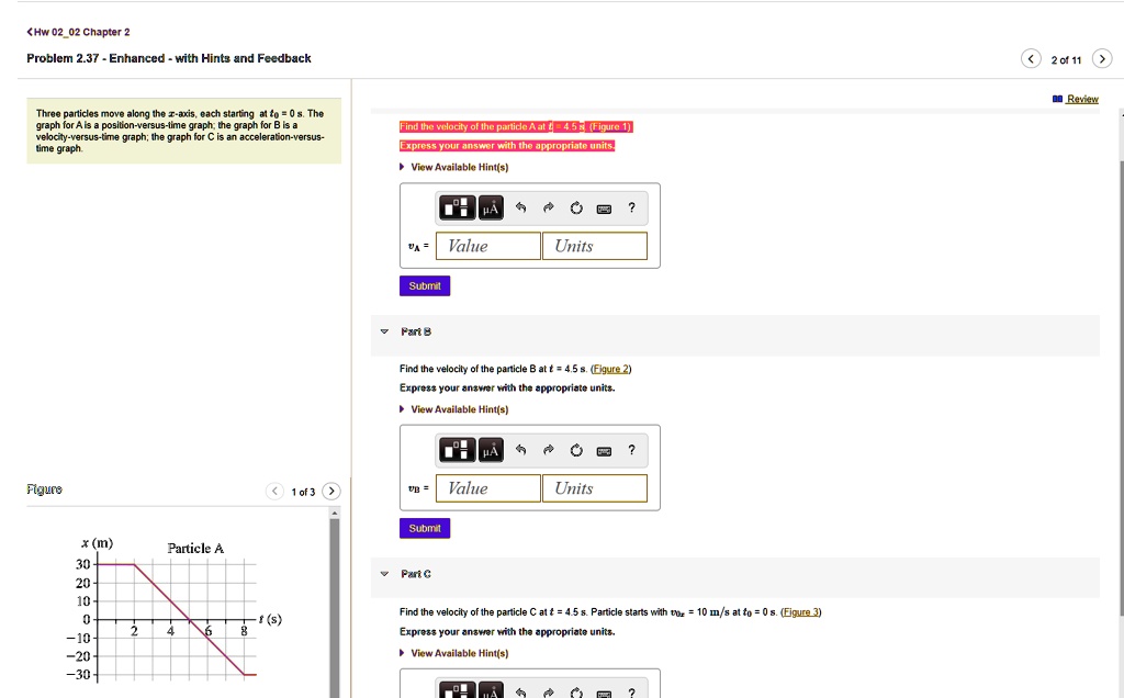 three particles move along the x axis each starting at t0 0 s the graph ...