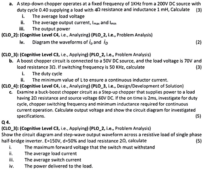 SOLVED: Texts: a. A step-down chopper operates at a fixed frequency of ...