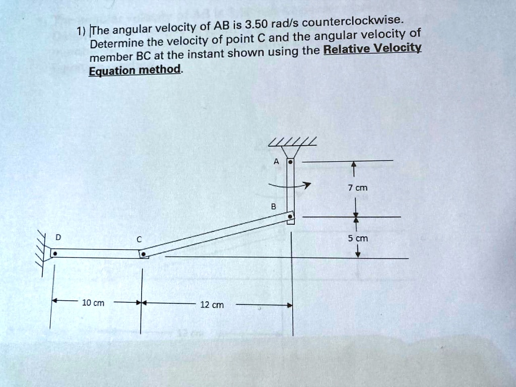 SOLVED:1) [The angular velocity of AB is 3.50 rad/s counterclockwise ...