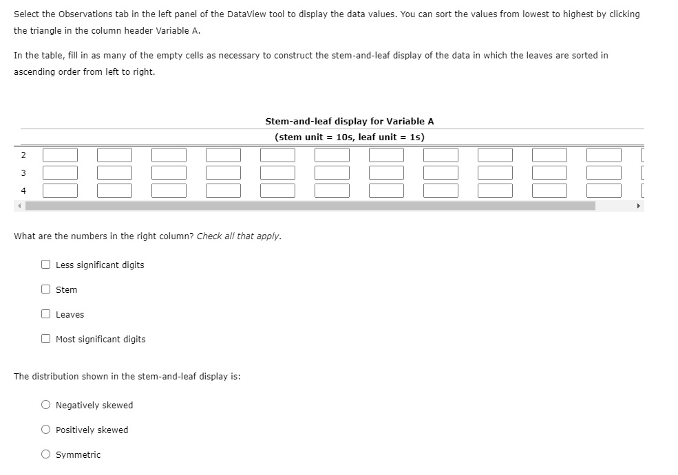 Select The Observations Tab In The Left Panel Of The Dataview Tool To Display The Data Values
