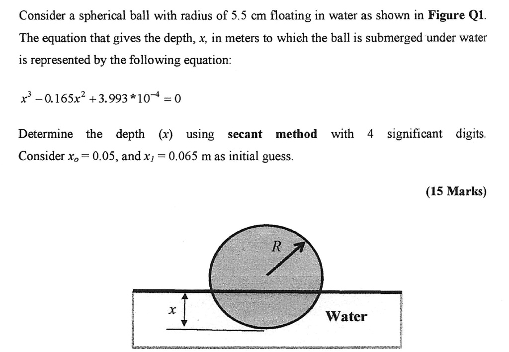 Consider a spherical ball with a radius of 5.5 cm floating in water, as ...
