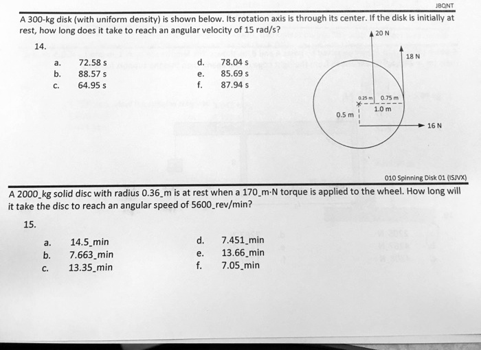 JBQNT A 300-kg disk (with uniform density) is shown below. Its rotation axis is through its ...