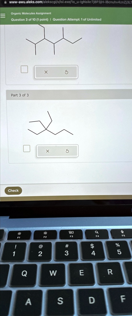 SOLVED: IUPAC name for each compound www.awu.aleks.com/a Organic ...