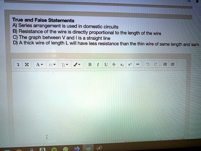 true and false statements a series arrangement is used in domestic circuits b resistance of the ...