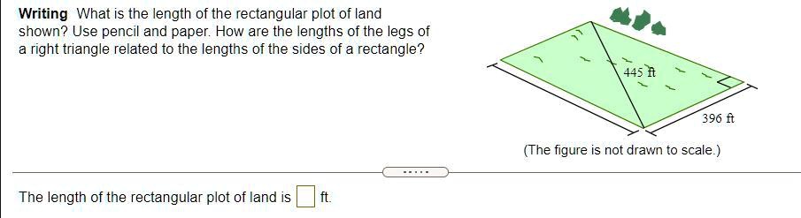 SOLVED: 'need help refer to picture Writing What is the length of the rectangular plot of land ...