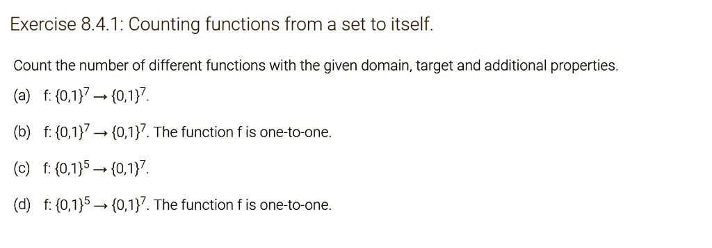 exercise 841 counting functions from a set to itself count the number of different functions ...