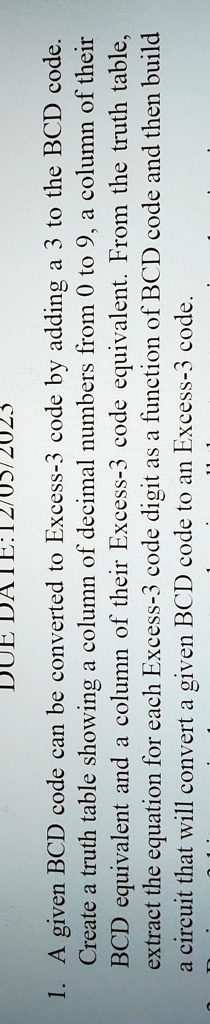 2023 1. A given BCD code can be converted to Excess-3 code by adding a ...