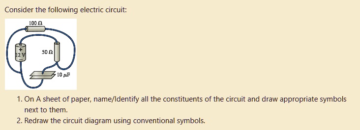 SOLVED: Consider the following electric circuit: S0 0 10 AF 1. On sheet ...