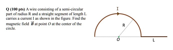 SOLVED: (100 pts) wire consisting of a semi-circular part 0f radius R ...