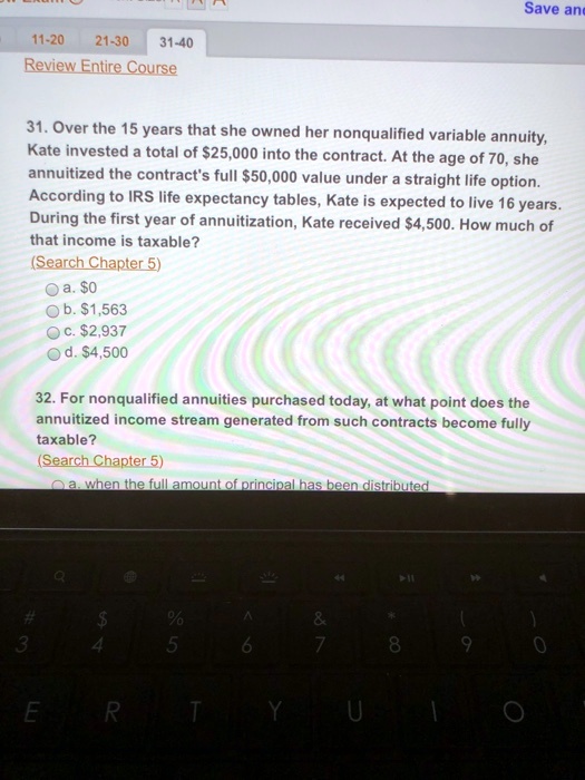 11-20 21-30 31-40 Review Entire Course Save and 31. Over the 15 years that she owned her ...