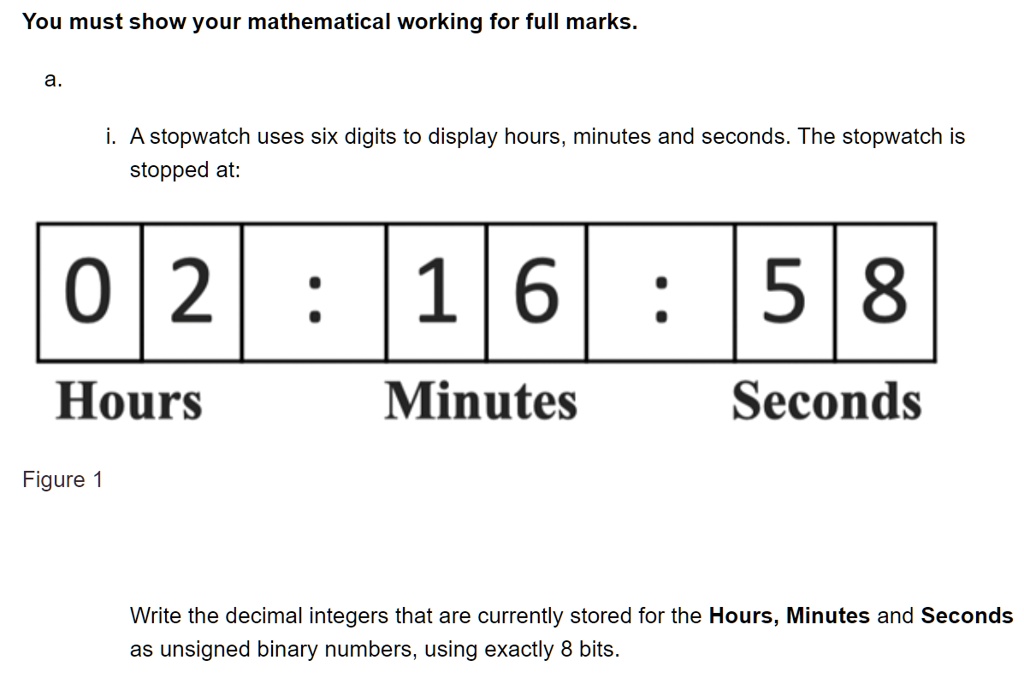 you must show your mathematical working for full marks a stopwatch uses ...