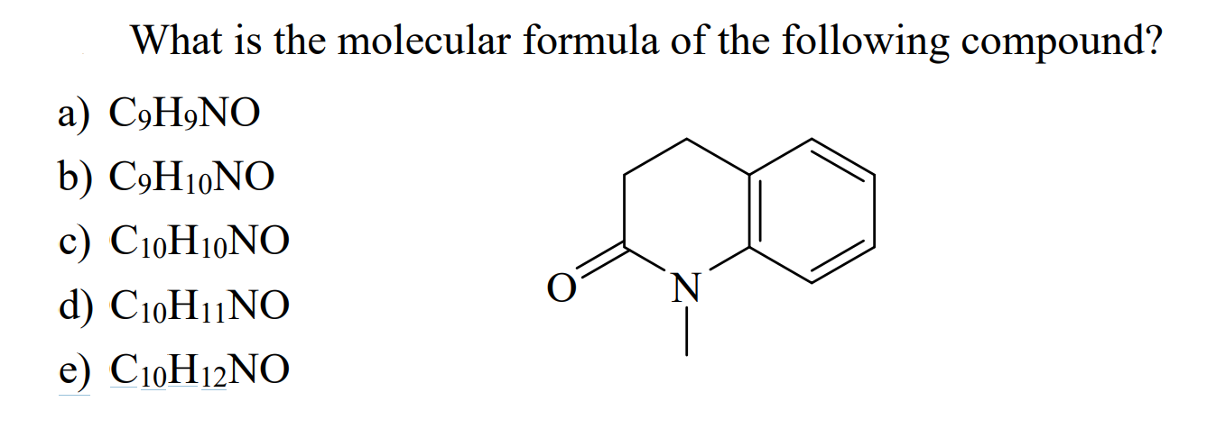 SOLVED: What is the molecular formula of the following compound? a ...