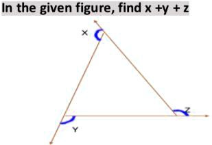 SOLVED: In the given figure, find x +y + z In the given figure, find x +V + 2