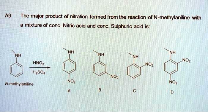 SOLVED: The major product of nitration formed from the reaction of N ...