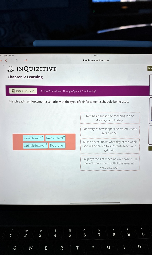 pm sun sep 29 aa inquizitive chapter 6 learning pages 241 242 63 how do you learn through ...