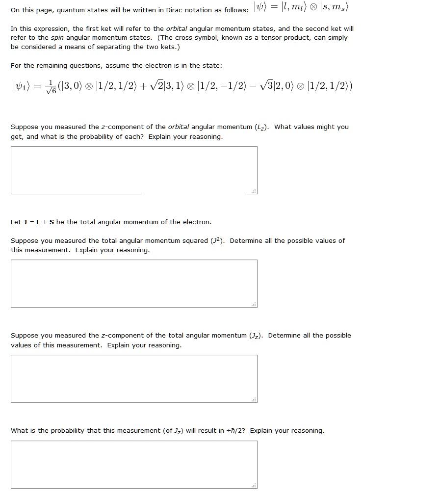 SOLVED: In this expression, the first ket will refer to the orbital ...