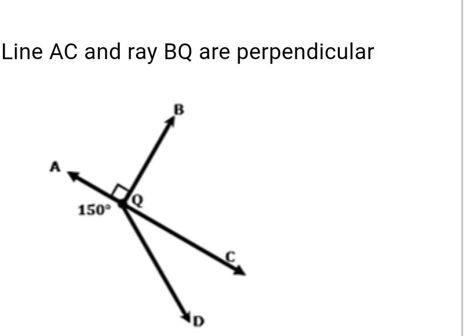Line AC and ray BQ are perpendicular