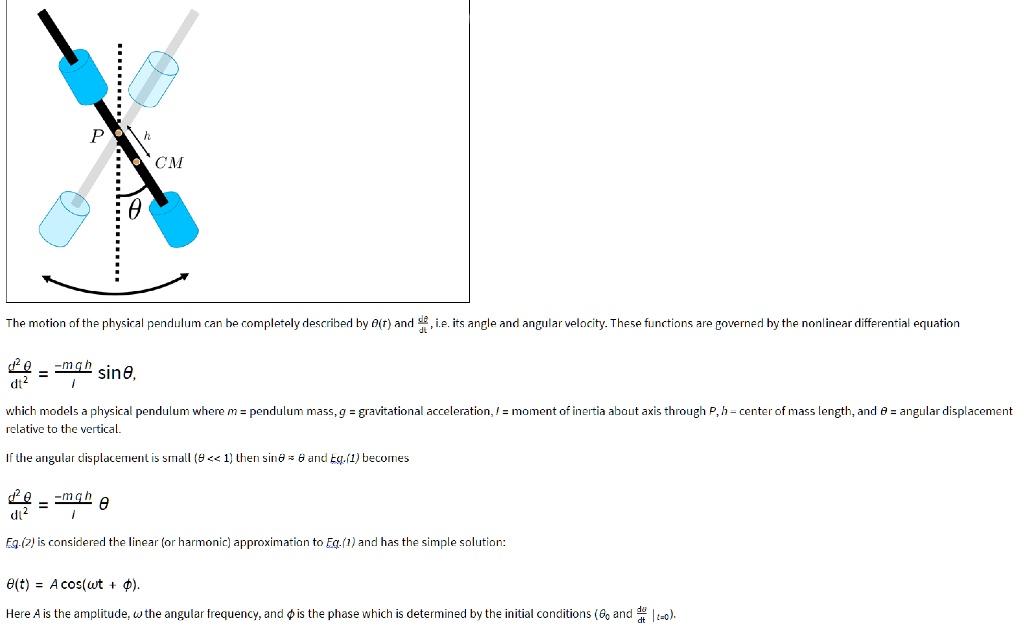 SOLVED: QUESTIONS: a) Eq.(2) and its solution Eq.(3) describe the motion of a harmonic ...