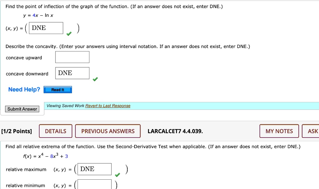 SOLVED: Find the point of inflection of the graph of the function. (If ...